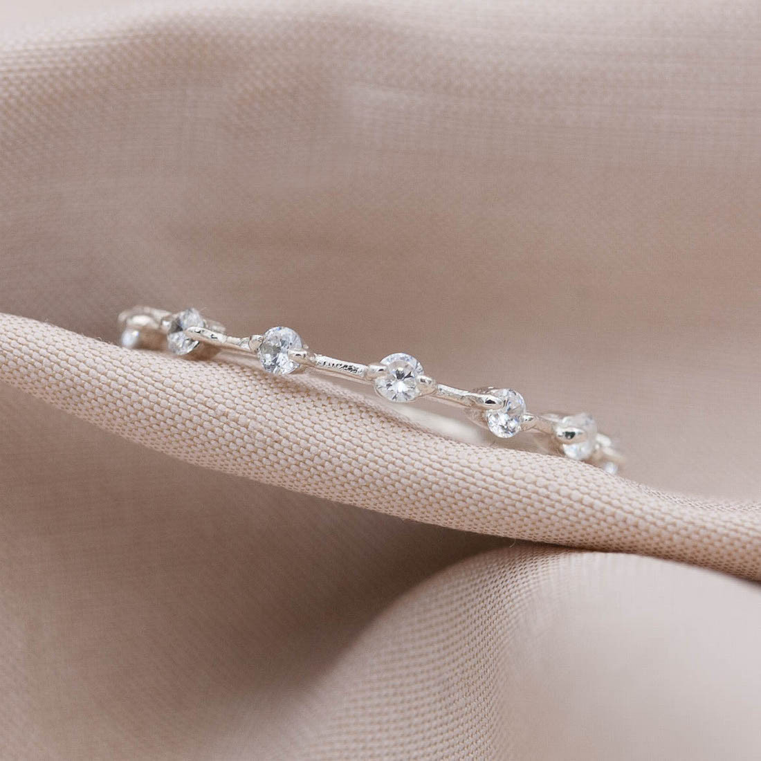 Silver ring with crystal stones store